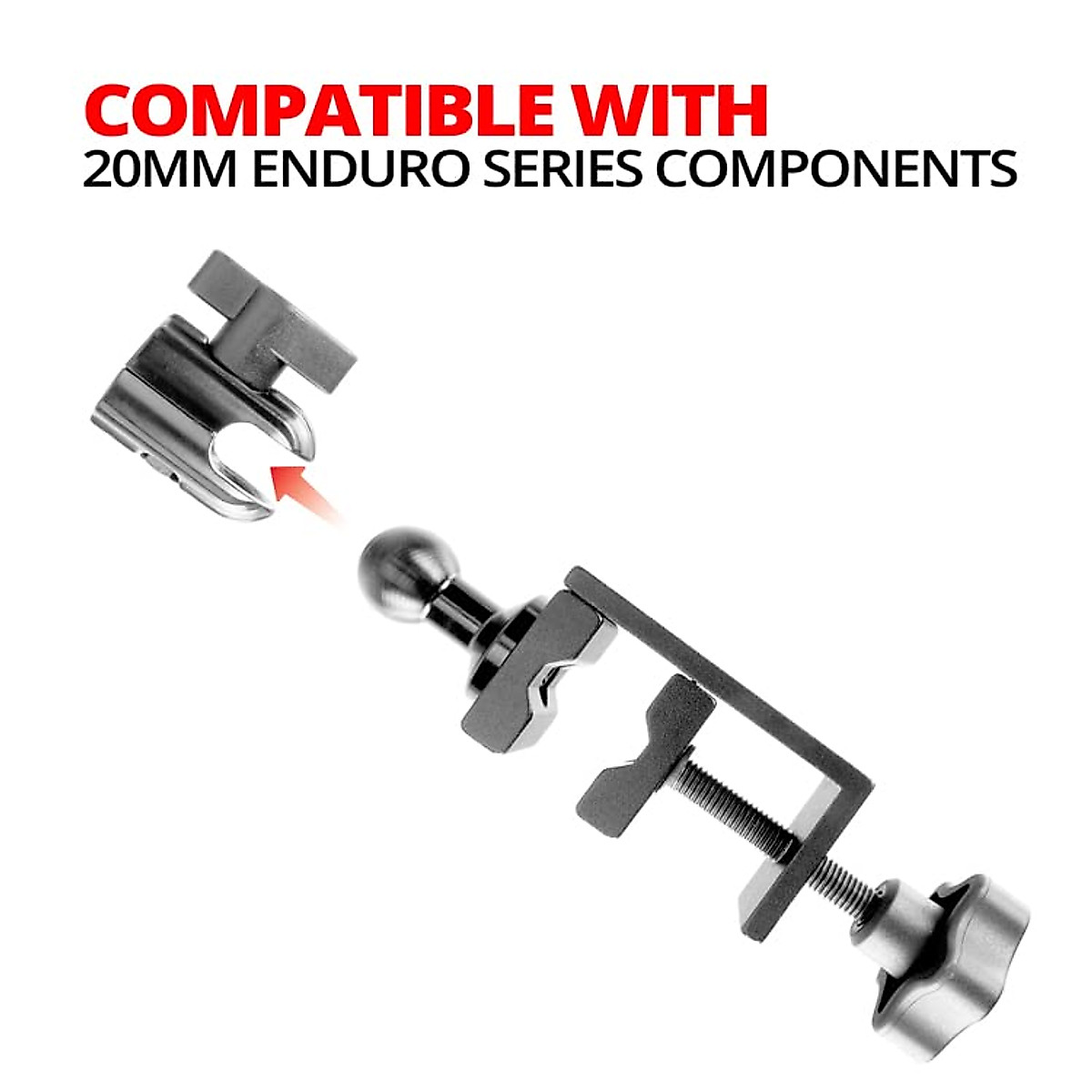 Tackform Enduro Golf Cart Mount for Phone and SkyCaddie SX400 [Enduro Series] - Rock Solid All-Metal Holder for Phones and GPS up to 3.4" Wide. Industrial Spring Grip.