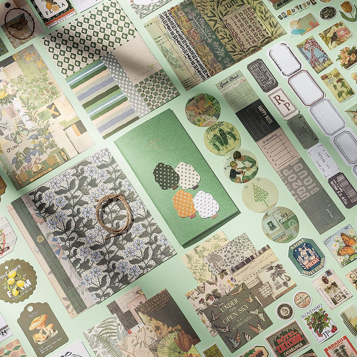 YagCu Aesthetic Scrapbook Kit, Junk Journal Scrapbooking Supplies, Vintage Journaling Set Bullet Journals Material, Large Collection for Teen Girls Women Adults Beginners, Arts Craft Ephemera