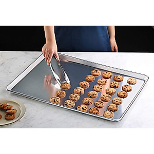 New Star Foodservice 36930 Commercial-Grade 18-Gauge Aluminum Sheet Pan/Bun Pan, 18" L x 26" W x 1" H (Full Size) Pack of 12 | Measure Oven (Recommended)