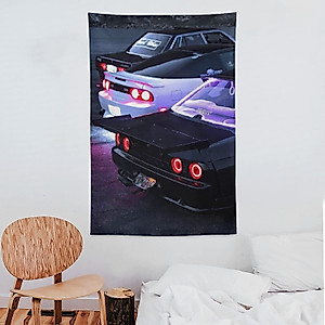 QLAZO Jdm Car R35 Fast Sports Street Tapestry Wall Tapestry Wall Hanging Decor Wall Art for Bedroom Living Room Dorm Picnic 40"x60"