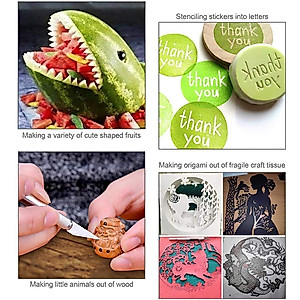 DIYSELF 1 Pcs Craft Knife Hobby Knife with 11 Pcs Stainless Steel Blades Kit, 1pcs Steel 15MM Ruler for Art, Scrapbooking, Stencil(Gold)