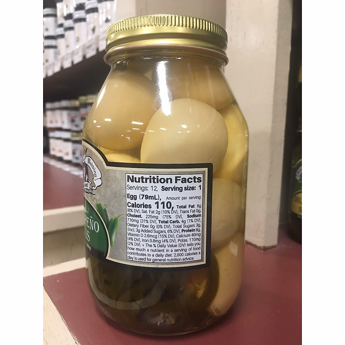 Amish Wedding All Natural Pickled Jalapeno Eggs, 32 oz jar