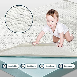 King Size 3 Inch Memory Foam Mattress Topper, Gel-Infused Cooling Bed Topper with Removable & Washable Bamboo Fiber Cover, Zipper Closure