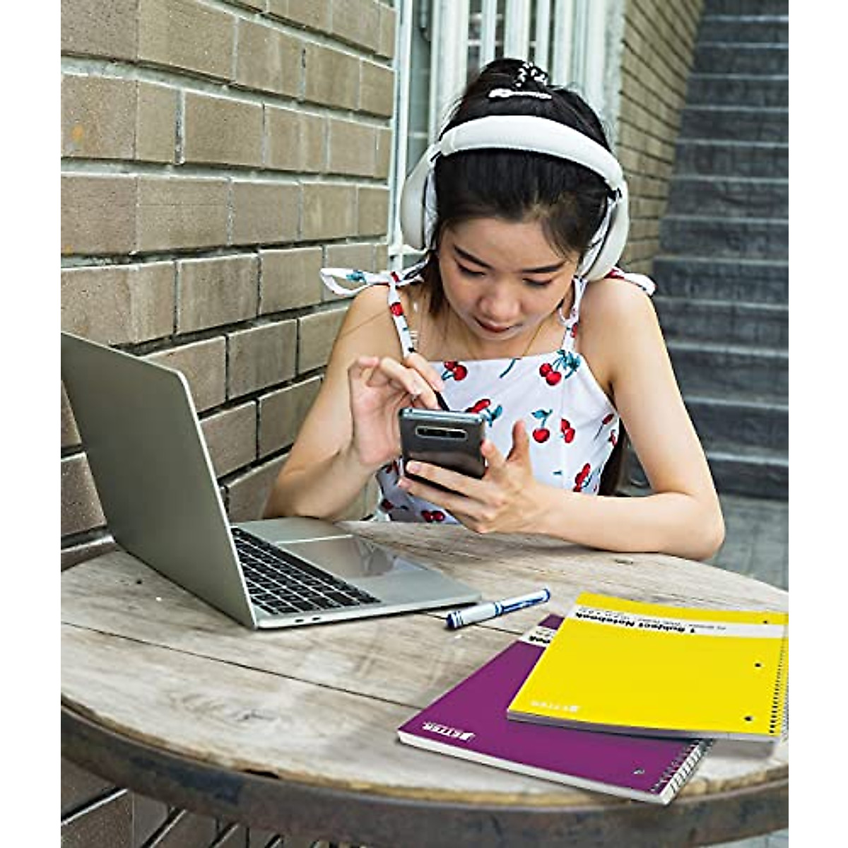 Better Office Products Spiral Notebooks 1-Subject, 24 Pack, Wide Rule, 70 Sheet, 8 x 10.5 inches, 6 Assorted Primary Colors, 24 Pack