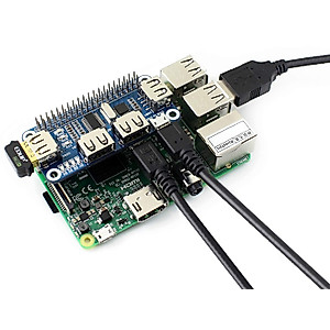 4-Port Raspberry Pi USB HUB HAT for Raspberry Pi 4B/3B+/3B/2B/B+/A+/Zero/Zero W, 4 USB Ports Compatible with USB2.0/1.1 Onboard USB to UART Onboard Multi Indicators