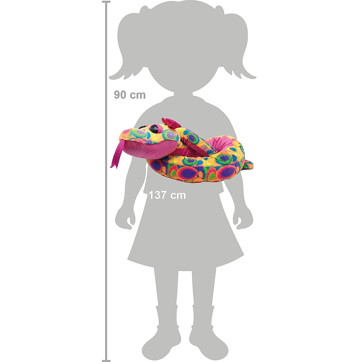 Wild Republic Snake Plush, Snake Stuffed Animal, Plush Toy, Pet Snake, Sherbert, 54"