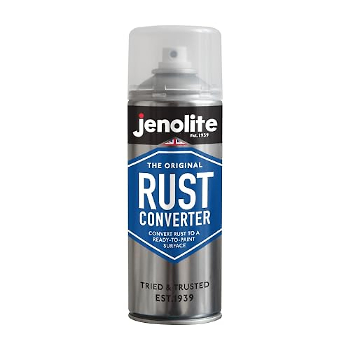 JENOLITE Rust Converter Aerosol | RUST TREATMENT | Reforms Rust into Ready to Paint Surface | Simply Spray on Rusted Surfaces | Epoxy Based Formula | 400ml (13.52 fl oz)