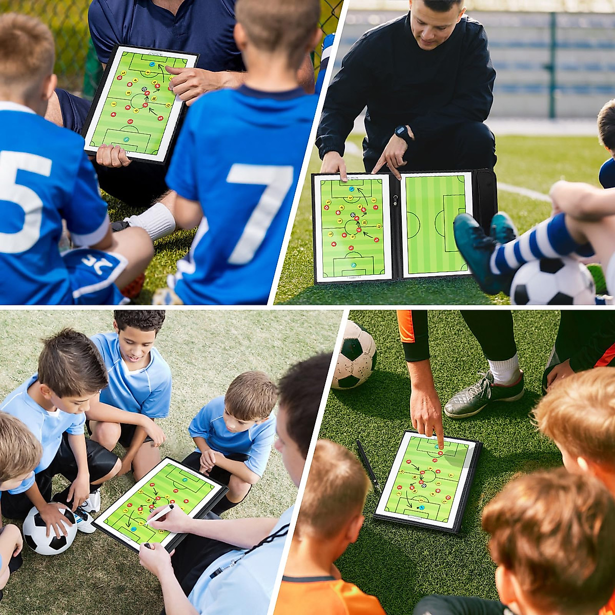 Soccer Coaching Board Soccer Coaches Clipboard Tactical Magnetic Board Kit with Dry Erase, Marker Pen and Zipper Bag (Football Board) (Soccer Coaching Board)