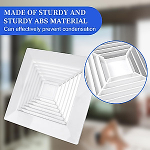 Mkhaslri 4 Pcs Exhaust Bathroom Ceiling Fan 9 x 9 Inch Grille with Springs Plastic Replacement Vent Cover Wall Mount Bathroom Fan Cover Replacement Parts for Square Ceiling for Ventilation Fan