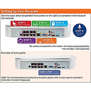 Lorex 4K Ultra HD 8-Channel Fusion Series PoE Network Video Recorder with 2TB Storage, Smart Motion Detection and Smart Home Compatibility