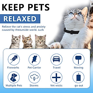 Calming Collar for Cats 4 Pack Cat Anxiety Relief and Stress Lasts 60 Days Cat Calming Collar Calming Pheromone Collar for Cats Cat Pheromone Collar Adjustable Size for All Cats(Black)