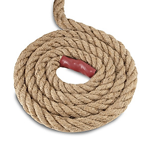 EMEKIAN Natural Jute Manila Rope, Twisted 4 Strand Fiber Hemp Rope for Sports, Decor, Pet Toys, Crafts, Tug of War, Fitness, Indoor & Outdoor Use, (3/4" x 49ft)