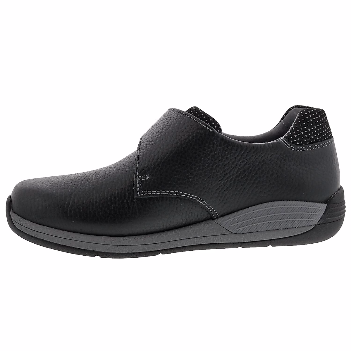 Drew Tempo, Womens Hook & Loop Orthopedic Comfort Shoe, Black Leather, 10.5 X-Wide (2E)