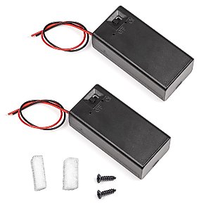 LAMPVPATH (Pack of 2) 9v Battery Holder, 9 Volt Battery Holder with Switch, 9v Battery Case with Switch