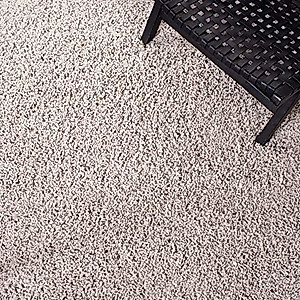 SAFAVIEH Venus Shag Collection 4' x 6' Taupe VNS520E Solid Non-Shedding Living Room Bedroom Dining Room Entryway Plush 1.8-inch Thick Area Rug