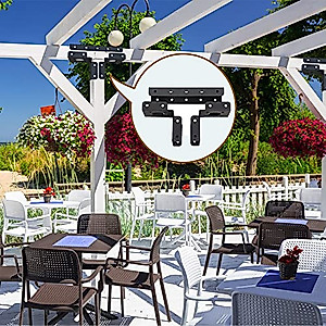 Chooglkj 2Pack Pergola Brackets Kit Outdoor Pergola Corner Brackets 3-Way T Brackets for 4x4(Actual:3.5 Inch) Wood Beams Tree Houses Modular Modern Pergola Hardware