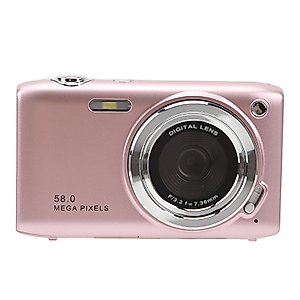 Digital Camera for Kids, 4K 1080P Digital Camera Video Camera 16X Digital Zoom, Compact Point and Shoot Camera Portable Small Camera for Teens Students Seniors, Gifts (Pink)