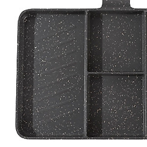 Divided Grill Pan, Aluminum Nonstick Divided Stove Top Grill Pan 4 Section Breakfast Pan with Divider for Indoor Cooking Divided Frying Pan Breakfast Grilling Pan for Frying Eggs Steak(Black)