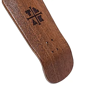 Teak Tuning Wooden Fingerboard Carlsbad Cruiser Deck, Leather Bound Book - 34mm x 100mm - Handmade, Pro Shape & Size - Five Plies Wood Veneer - Includes Prolific Foam Tape