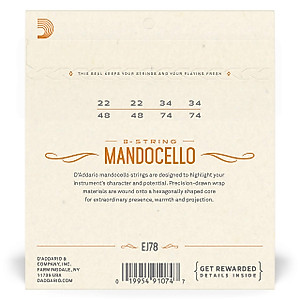 D'Addario J78 Phosphor Bronze Mandocello Strings, 22-74