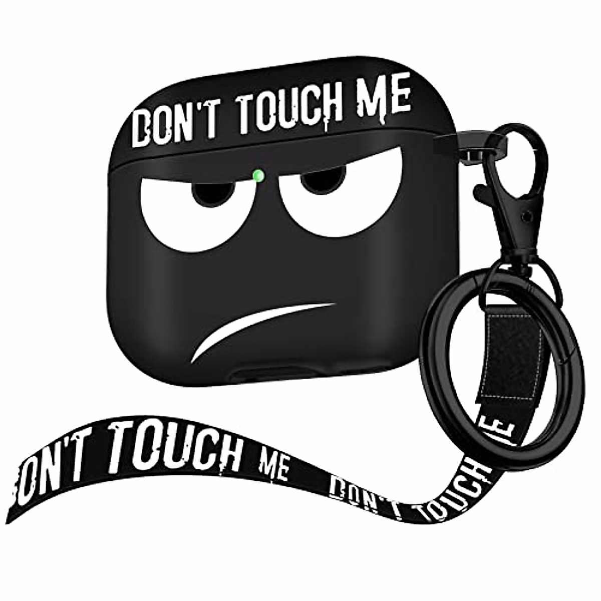 Youtec for Airpods 3 Case 2021, Don't Touch Me for Airpods Cover with Keychain/Lanyard Soft Cute Shockproof Cover for Women Men Compatible with for Airpods 3 Charging Case -Black