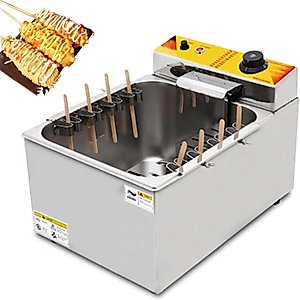 YXCUSAM Commercial Deep Corn Dogs Fryer 1900W, Perfect for Cheese Hot Dogs Sticks Frying Machine at Small Events & Stalls