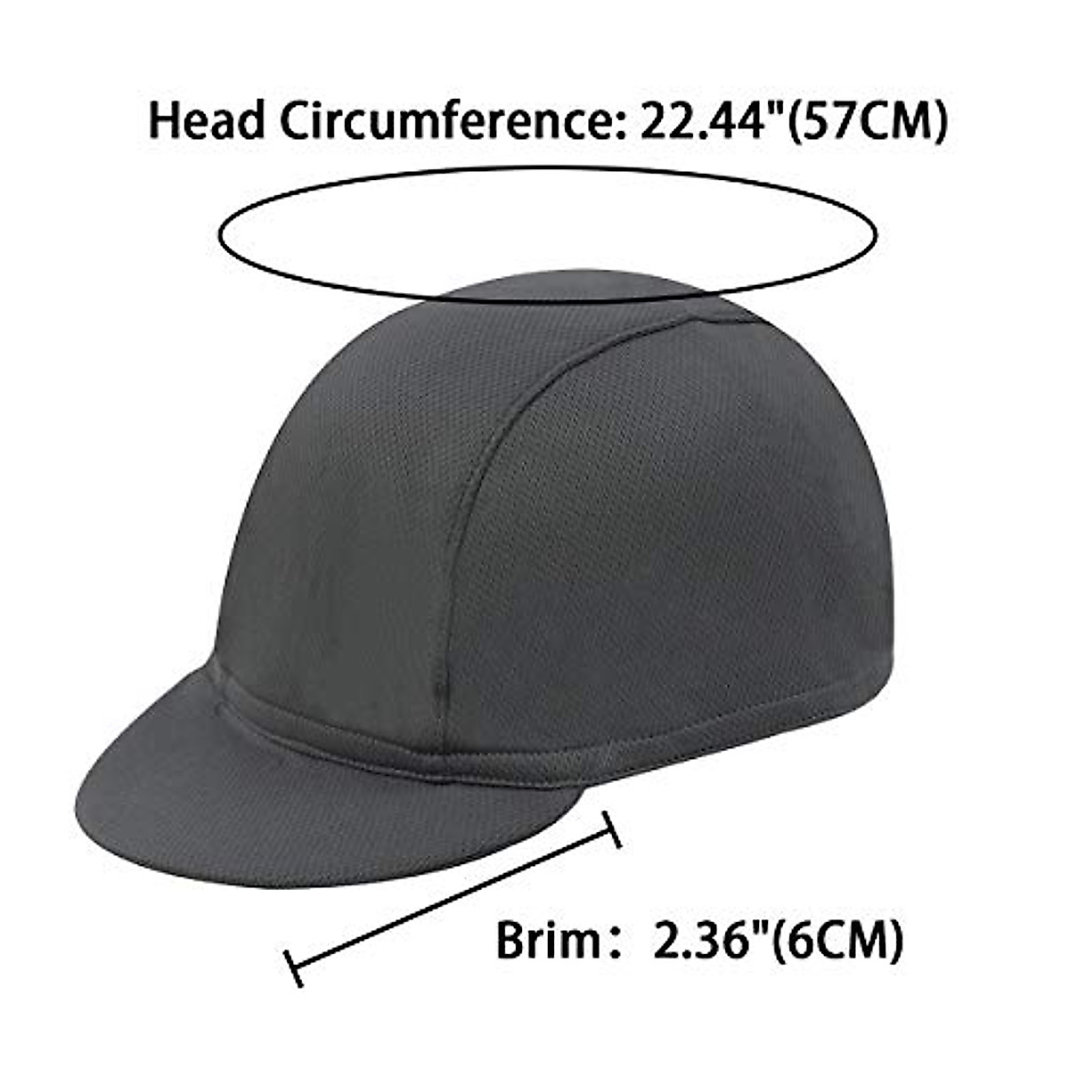 DOCILA Solid Color Cycling Cap Under Helmet Bicycle Hat Adjustable Skull Caps with Reflextive Sun Brim (Gray)