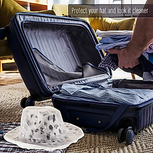 4 Pieces Cowboy Hat Rain Covers Plastic Hat Covers Cowboy Hat Protectors Cowboy Hat Covers for Storage (X Large) Gray