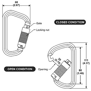 AFP Twist-Locking D-Steel High-Strength Carabiner w/Pin, ANSI & OSHA Compliant (1)