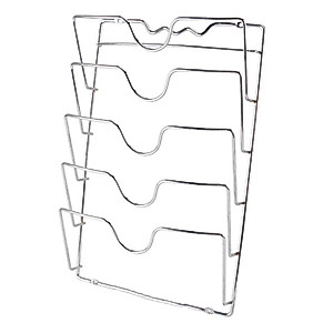 SAVICOS Wall Door Mount Pot Lid Rack,Kitchen Storage and Cabinet Organizer Holder,Chrome Finish