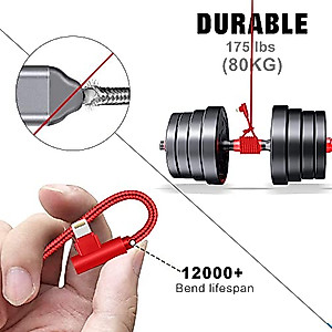 iPhone Charger, [Apple MFi Certified] 3 Packs 6FT 90 Degree USB Lightning Cable Fast Charging Cord Nylon Braided Compatible with iPhone 13/12/11/X/Max/8/7/6/6S/5/5S/SE/Plus/iPad (6FT)