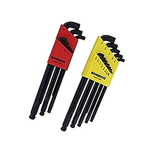Bondhus 20599 0.050-3/8" & 1.5-10mm Stubby Ball End Hex Key DoublePK