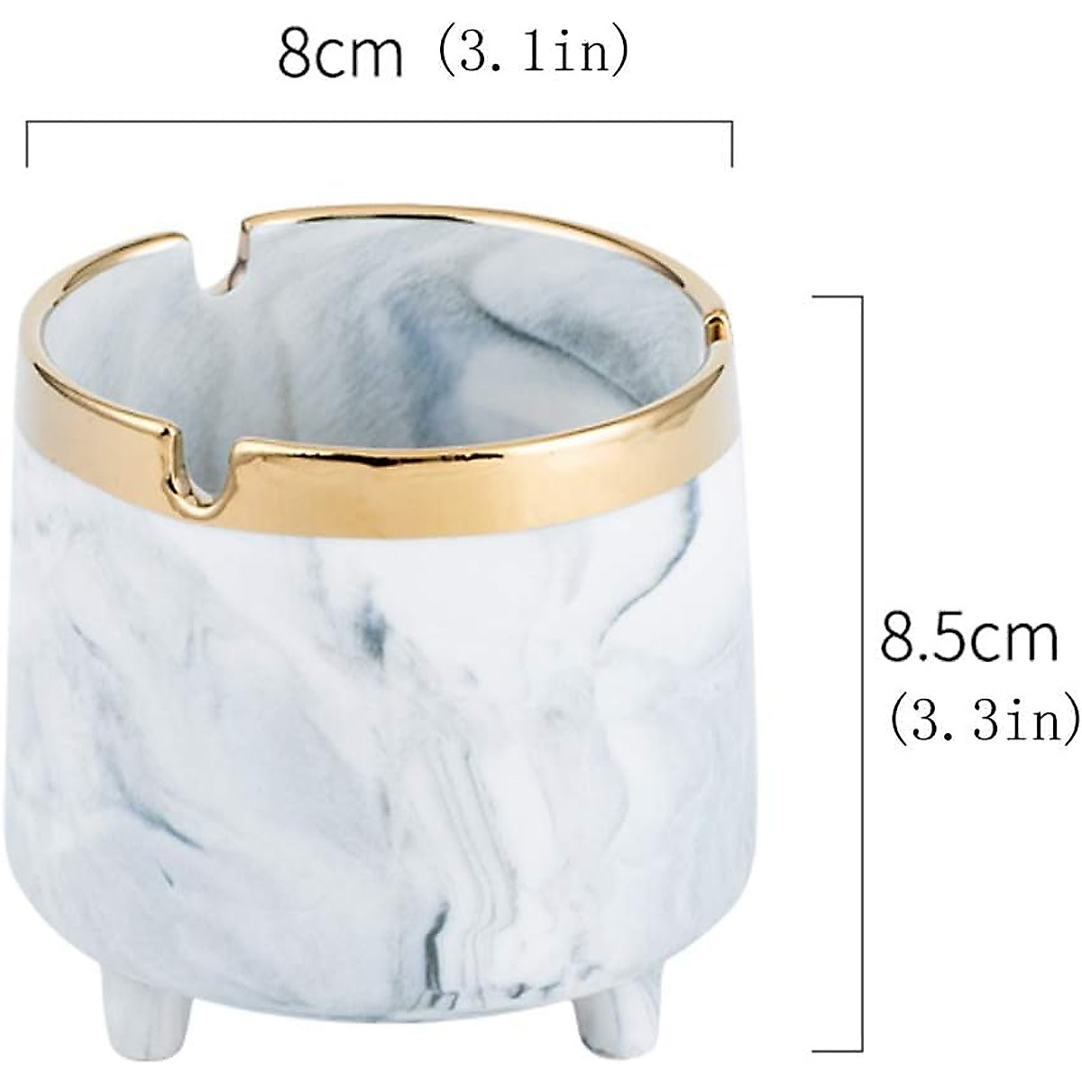 Ashtray 1 Pack White Marble Ceramic Ashtray Decorative Ashtray Home Easy Clean Decorative Ash Rack Indoor Outdoor Patio Cigarette Ashtray Ash Tray