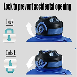 POPOACTI Sports Water Bottle, 63 Oz/1800mL, Leak Proof BPA Free Travel Outdoor For Men Women (Gradient_Blue)