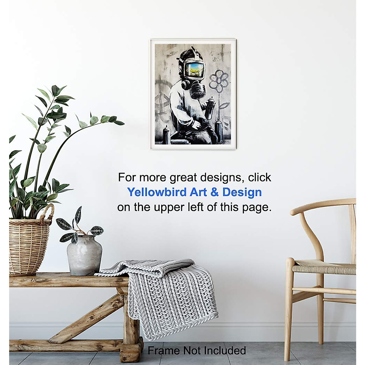 Banksy Urban Street Mural 8x10 Wall Decor Picture - Contemporary Modern Art Graffiti Decoration for Home, Apartment, Office, Bedroom, Dorm, Living Room - Gift for Women, Teens