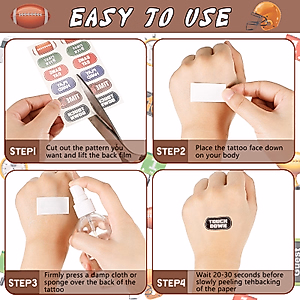 15 Sheets Football Temporary Stickers Kids Football Face Stickers Football Under Eye Sticker Face Paint for Football Game Party Decoration Favor Supplies