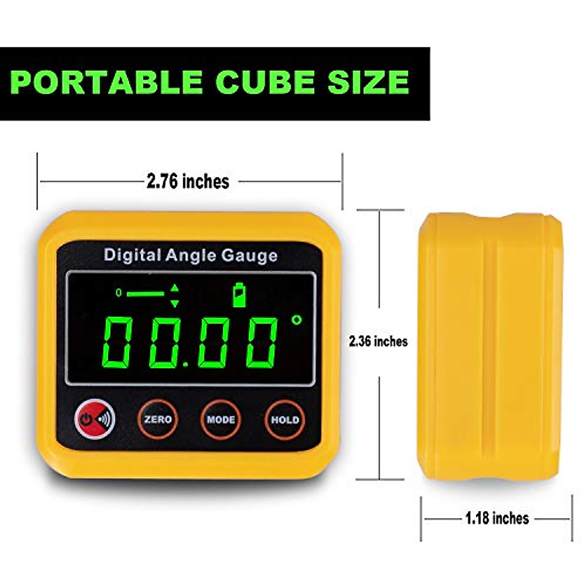 eOUTIL Magnetic Digital Angle Finder Protractor Inclinometer - Cube Digital Level Angle Gauge with Magnetic Base and Backlight - Precision Level Box for Woodworking, Construction, Machinery, Masonry