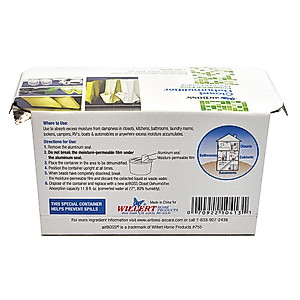 airBOSS Closet Dehumidifier, Fights Mildew and Odors in Small Spaces, Fragrance Free, No Spills, 6.7 oz, Pack of 6