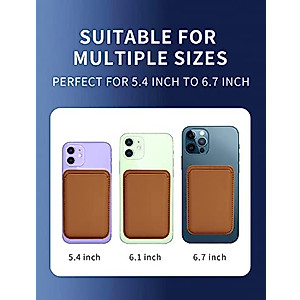 SONVICTY LIFE Magnetic Wallet for Apple MagSafe, Leather Mag Safe Wallet for Back of iPhone 13/13 Pro/Max and 12 Series, Magnetic Card Wallet Holder Compatible with Magsafe case, Brown