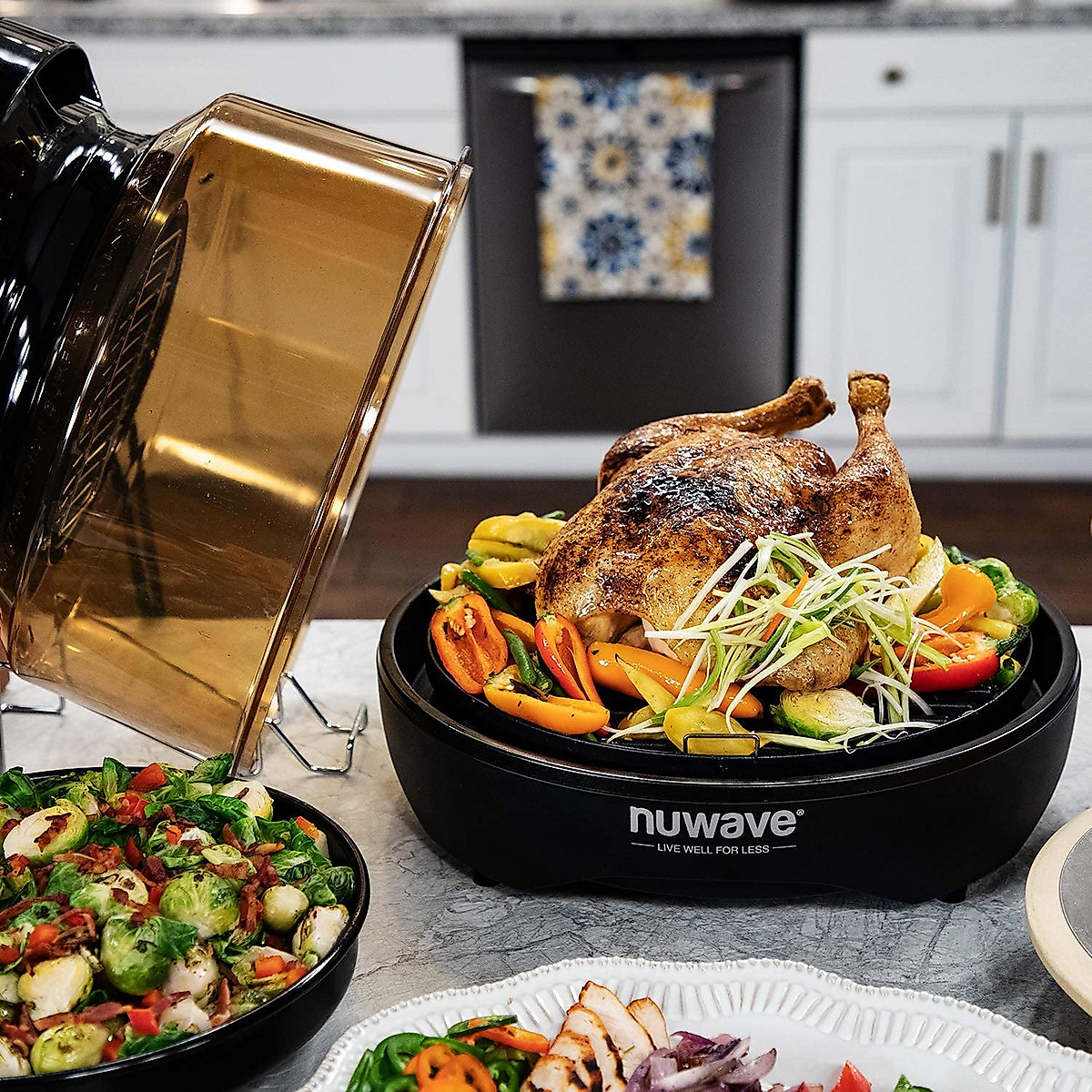 Nuwave Primo Grill Oven PFAS Free Countertop Oven with Convection Top & Grill Bottom, Smart Thermometer, Perfect for Cooking Frozen or Fresh with Surround Heat for Flawless Results