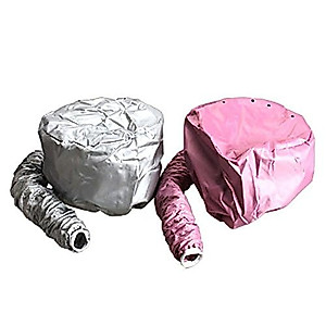 Kingzhuo 2 Pcs Bonnet Hair Dryer Portable Safe Women Hair Dryer Soft Bonnet Hair Dryer Hood Soft Hat Hair Dryer Hat Dryer for Blower (one Sliver Another is Pink)