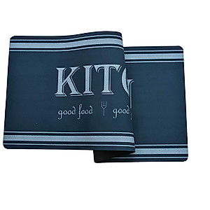 Callerpan Lacomfy Kitchen Runner Rug Non Slip Kitchen Rug Waterproof Rubber Backing Floor Mats Heavy Duty Comfort Standing Mats for Farmhouse Kitchen,Blue 20x48 in