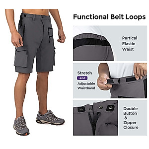 Wespornow Men's-Hiking-Shorts Tactical Shorts Lightweight-Quick-Dry-Outdoor-Cargo-Casual-Shorts for Hiking Cycling (Grey,XL)