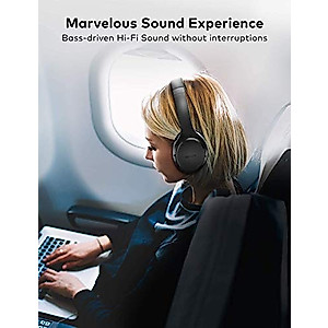 Active Noise Cancelling Headphones, Bluetooth 5.0 Over Ear Boltune Wireless Headphones with Mic Deep Bass, Comfortable Protein Earpads 30H Playtime for Travel Work TV PC Cellphone