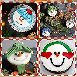 Crethinkaty Mini Christmas Snowman Shape Cake Pan Pie Molds, 4IN Cake Tin Non Stick Bakeware For Christmas Cake Chocolate Fondant Sweets Baking Molds