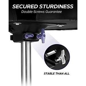 Starfavor Drum Throne Airlift Height Adjustable Padded Seat Drum Stool, Heavy Duty Hydraulic Drum Throne Seat Motocycle Style, with Double Braced Anti-Slip Feet Saddle Drum Seat, ST-700