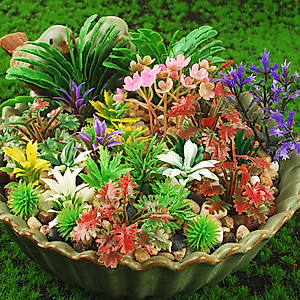 NWFashion 130PCS Model Trees Miniature Plants Fairy Garden Artificial Trees Railroad Scenery(Tree)