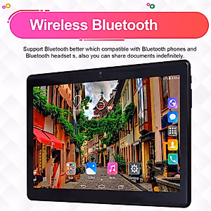 arox Upgraded Android 10.1-Inch Tablet Computer 2+16g 10 Core Ultra-Thin High-Definition Screen Learning Game Video Office Tablet 4500mah Battery Supports Dual Sim Card Voice Call 2023 (Black)