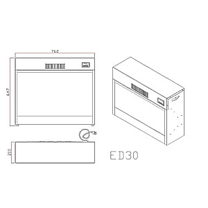 AA Warehousing Y-Décor True Flame electric fireplace insert by 30" with front surround