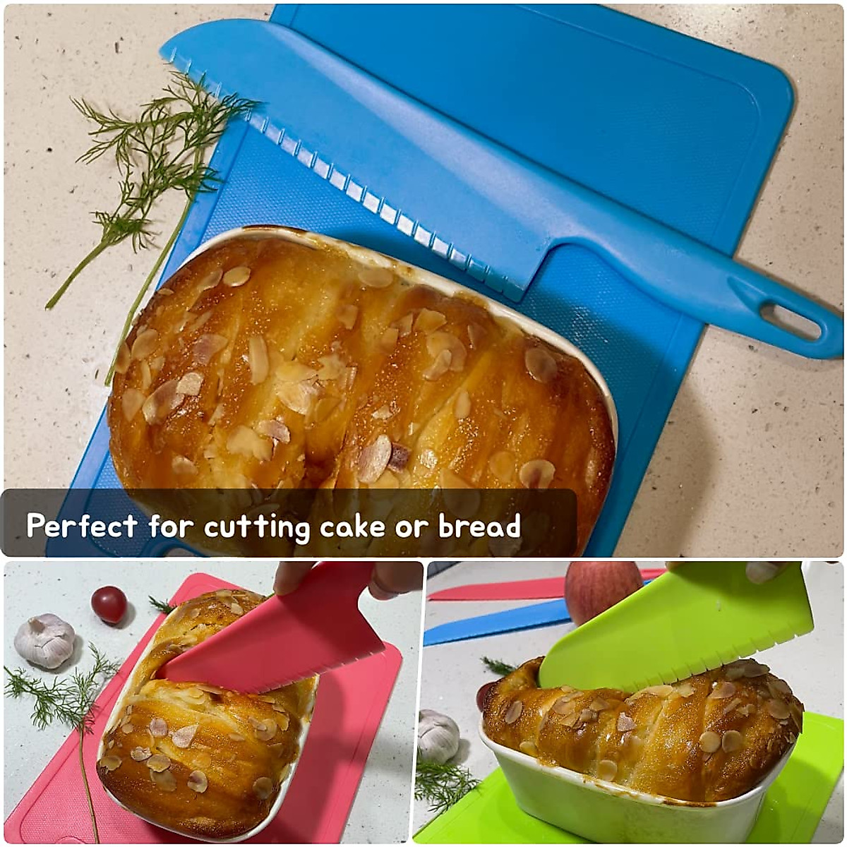 Jawbush Salad Utensils, Includes Professional Lettuce Knife to Prevent Browning and 3 in 1 Egg Slicer with Stainless Steel Blades